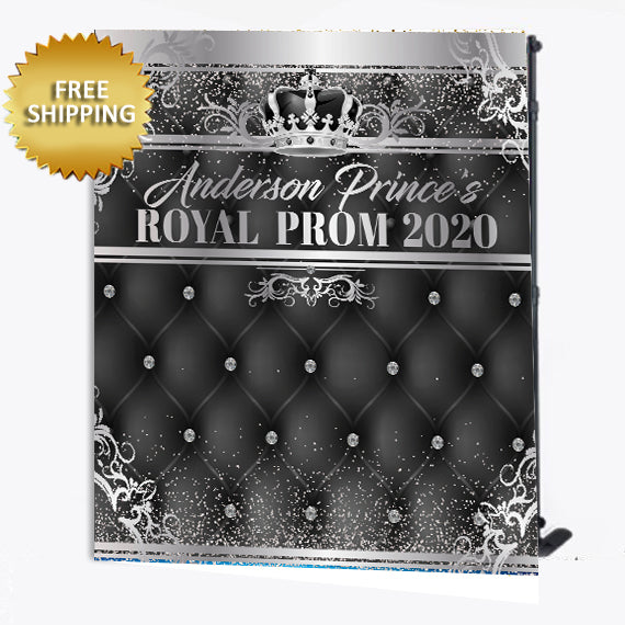 Silver and Black prom King royalty step and repeat custom backdrop ...