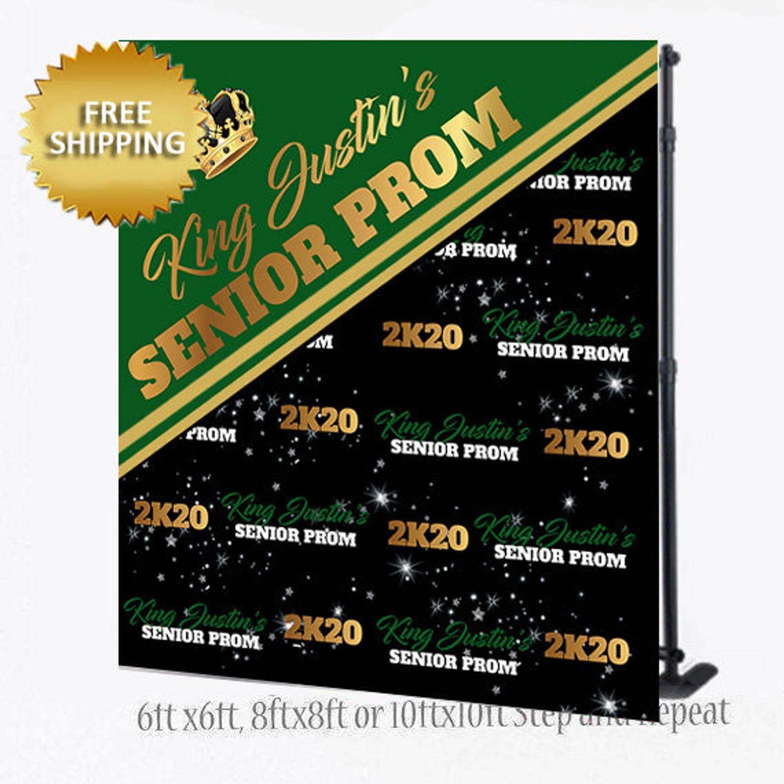 King Royalty 2020 prom step and repeat backdrop – Dream Design Group