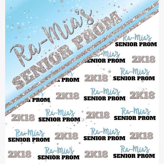 Blue and Silver 2020 Senior Prom Custom Step and Repeat Backdrop ...