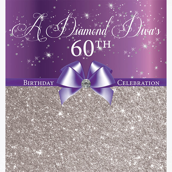 Purple Diamond Diva 50th Birthday Step and Repeat Backdrop – Dream ...