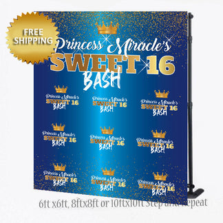 Sweet 16 Bash Custom Step and Repeat Backdrop – Dream Design Group